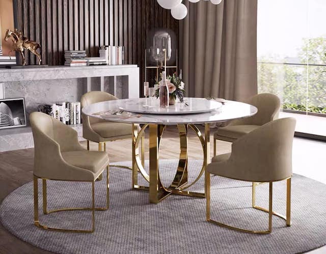 ELITE Round Marble Dining Table 150cm - 6 seater or 8 seater dining ...